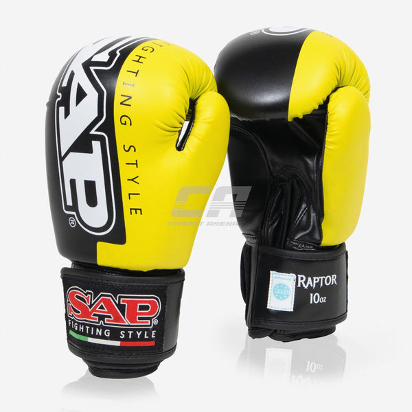 Boxing gloves Raptor SAP WAKO Black-yellow – Combat Arena